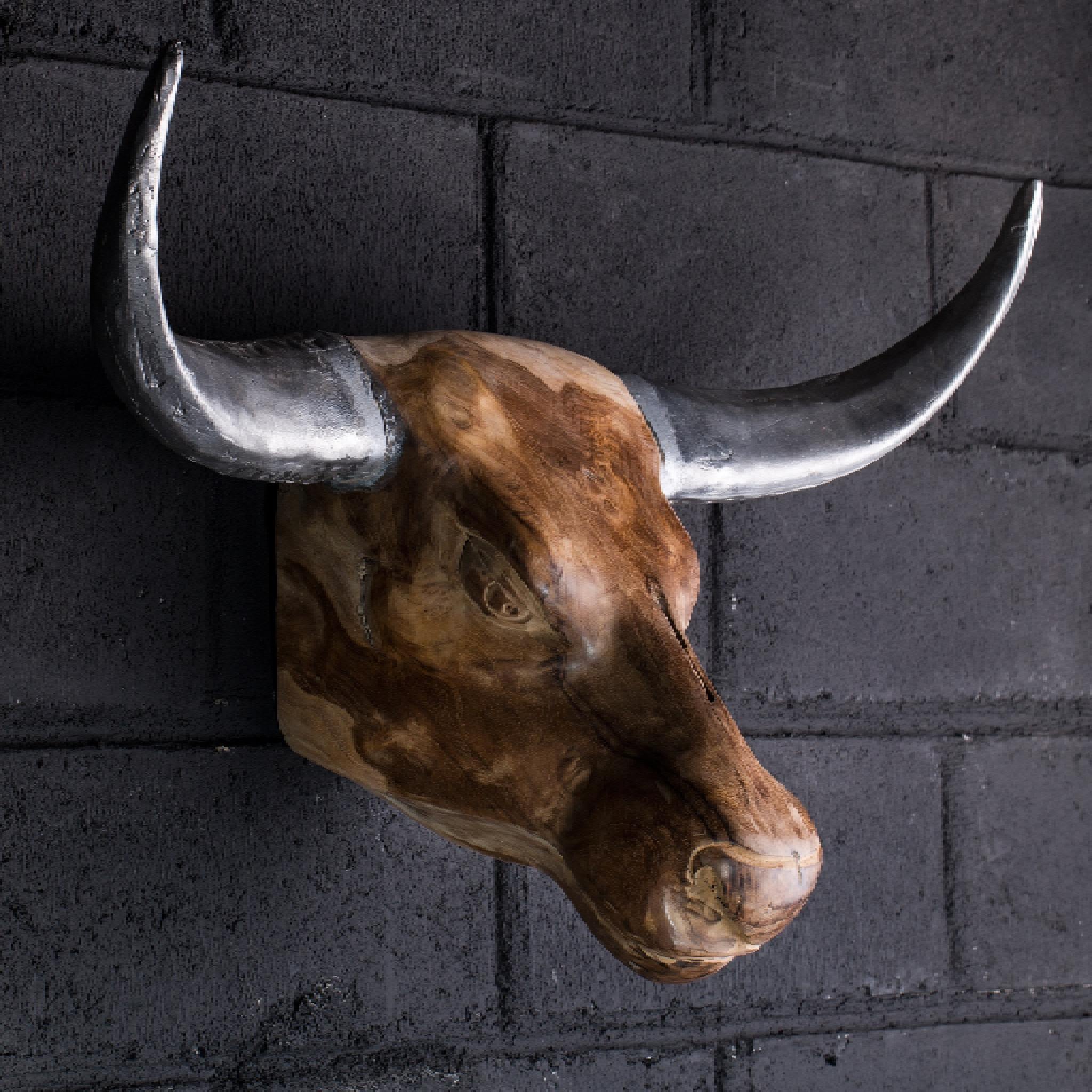 Bull head wood and metal – Home Living Direct
